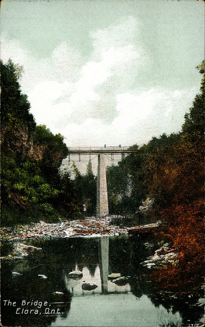 The Bridge, Elora, Ont. Postcard (Canadian Transport Sourcebook)